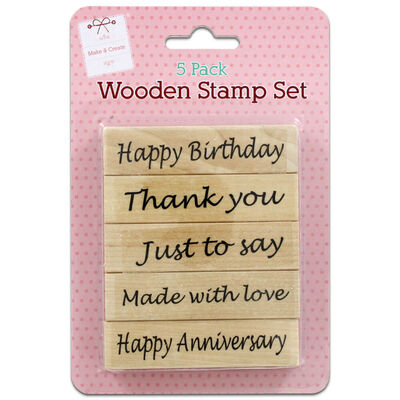 Wooden Stamp Set: Pack of 5 From 2.00 GBP | The Works