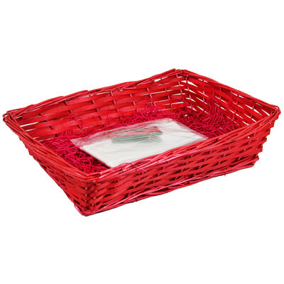Medium Red Hamper with Tartan Ribbon Kit From 0.10 GBP | The Works