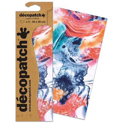Decopatch Decorative Papers: Orange & Blue Marble From 1.00 GBP | The Works