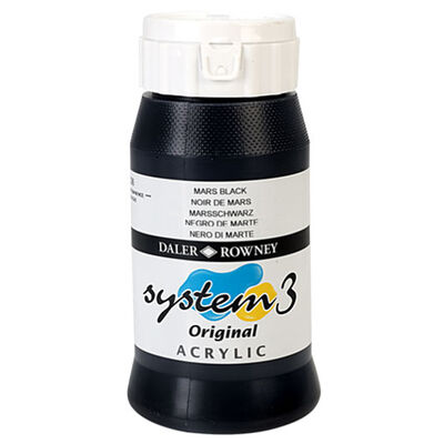 System 3 Acrylic Paint: Mars Black 500ml From 5.00 GBP | The Works
