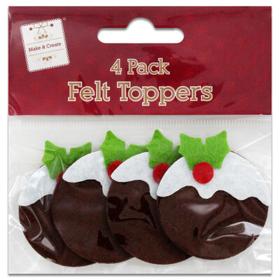 Felt Christmas Pudding Toppers: Pack of 4 From 1.00 GBP | The Works
