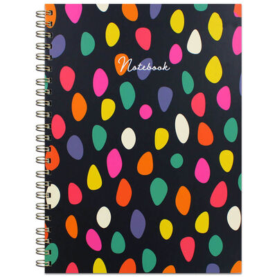 A4 Wiro Colourful Spot Print Notebook From 3.00 GBP | The Works