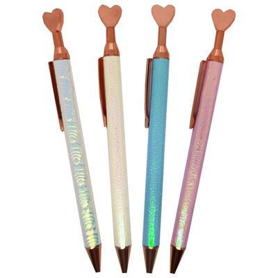 Rose Gold Heart Top Ballpoint Pen: Assorted From 1.00 GBP | The Works