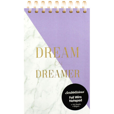 Dream On Dreamer Lilac Marble Foil Wiro Notepad From 0.10 GBP | The Works