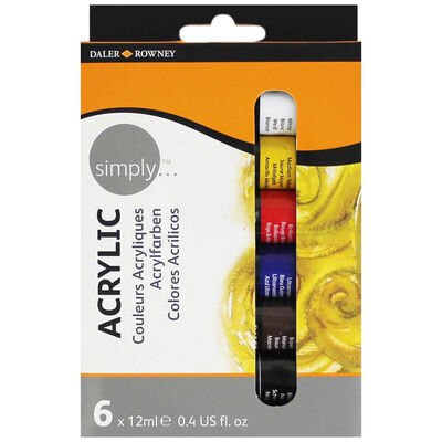 Daler Rowney Simply Acrylic Paint: Pack of 6 From 4.00 GBP | The Works