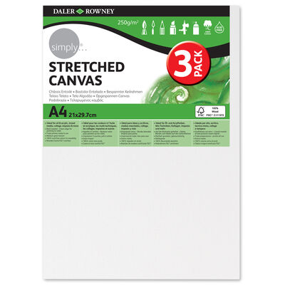 Daler Rowney A4 Stretched Canvases: Pack of 3 From 6.00 GBP | The Works