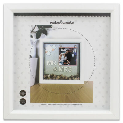 White Deep Box Frame: 20cm x 20cm From 4.00 GBP | The Works