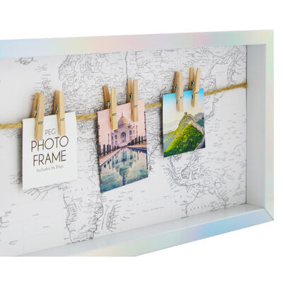 Travel Theme Photo Frame with Pegs From 0.50 GBP | The Works