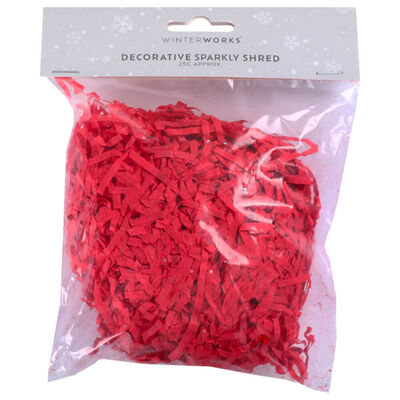 Christmas Decorative Red Sparkly Shred: 25g From 1.00 GBP | The Works