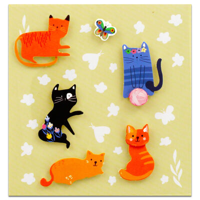 3D Cat Card Toppers: Pack of 6 From 0.50 GBP | The Works