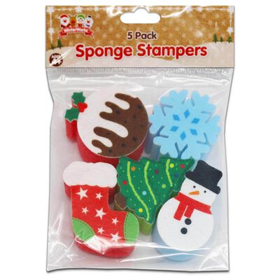 Christmas Sponge Stampers: Pack of 5 From 1.00 GBP | The Works