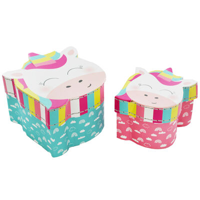 Unicorn Shaped Storage Boxes - Set of 2 From 0.10 GBP | The Works