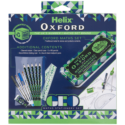 Helix Oxford Geo Maths Stationery Set: Green From 5.00 GBP | The Works