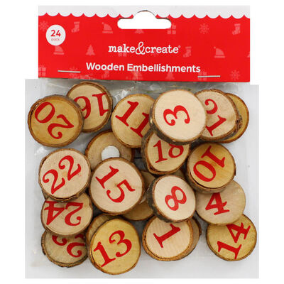Wood Advent Numbers: Pack of 24 From £2.00 | The Works