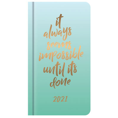 Ombre Green 2021 Slim Week to View Pocket Diary From 2.00 GBP | The Works