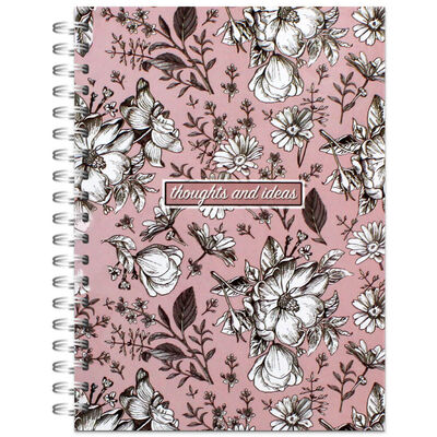 A6 Wiro Pink Botanicals Notebook From 0.50 GBP | The Works