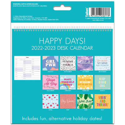 Happy Days! 2022-2023 Mid-Year Desk Calendar From 0.50 GBP | The Works
