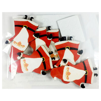 Wooden Santa Embellishments: Pack of 6 From 0.50 GBP | The Works