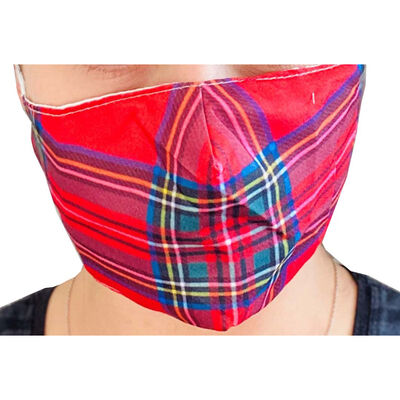 Red Tartan Reusable Face Covering From 0.50 GBP | The Works