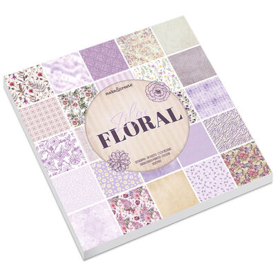 Lilac Floral Design Pad: 12 x 12 Inches From 4.00 GBP | The Works