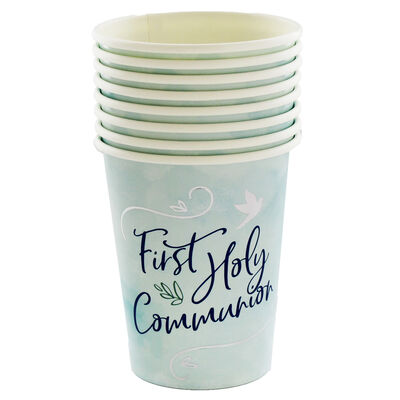 Blue First Holy Communion Paper Cups - 8 Pack From 1.00 GBP | The Works
